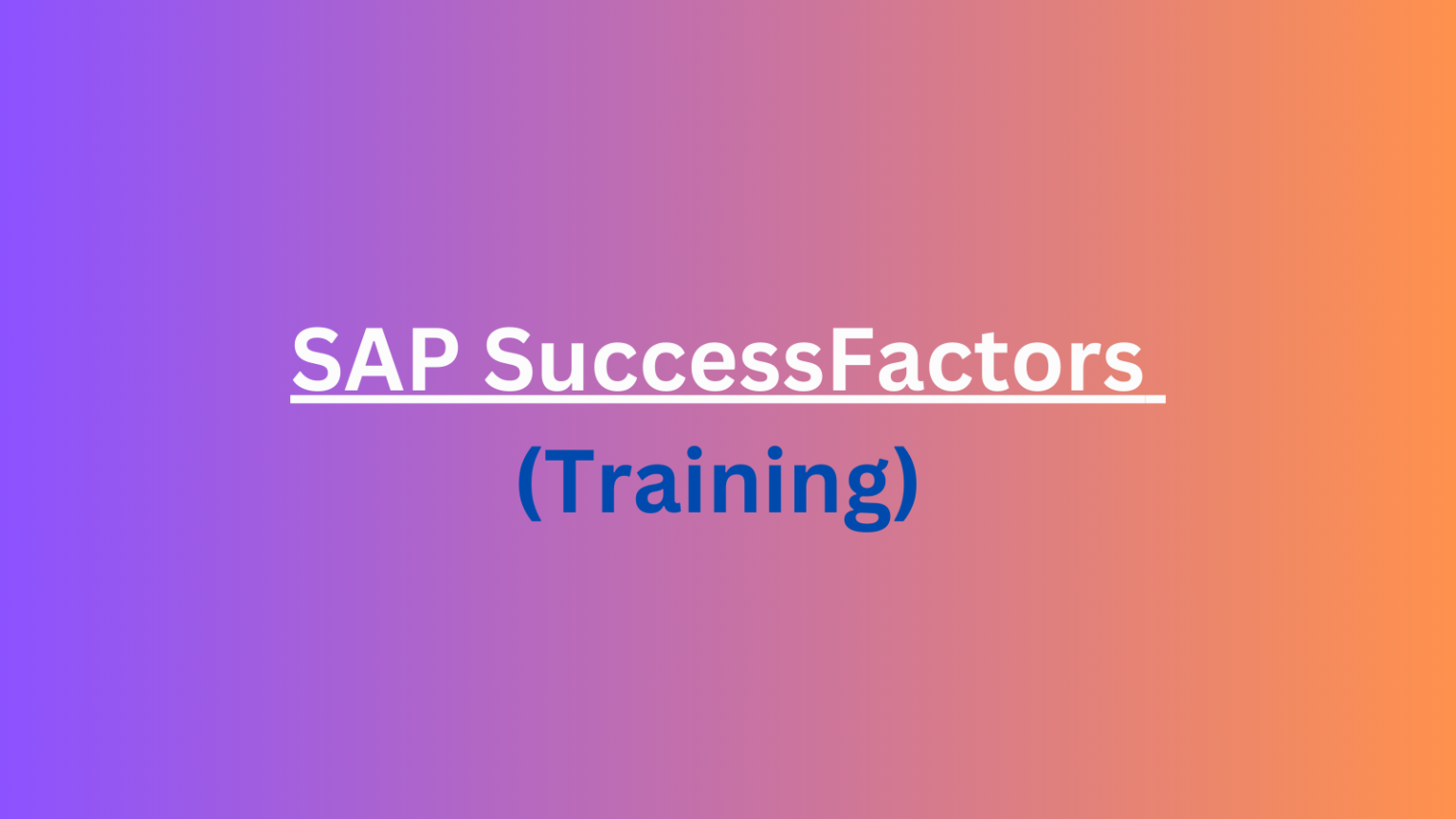 دورة SAP SuccessFactors – إدارة الموارد البشرية - دورات تدريبة أونلاين ...